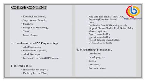 Ppt Sap Abap Course Content Pdf What Is Sap Abap Powerpoint Presentation Id12472010
