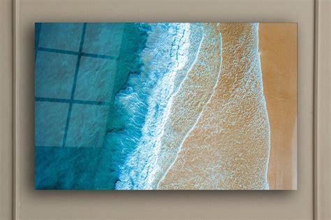 Ocean Glass Wall Art Sea Wal Hanging Large Glass Wall Art Etsy