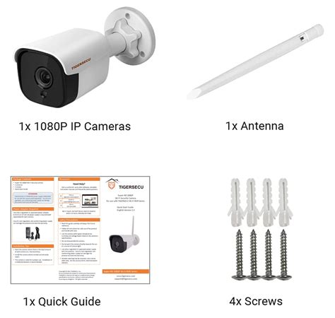 Tigersecu Add On Camera For Use Only 1080p Wifi Nvr Security System Power Supply Sold