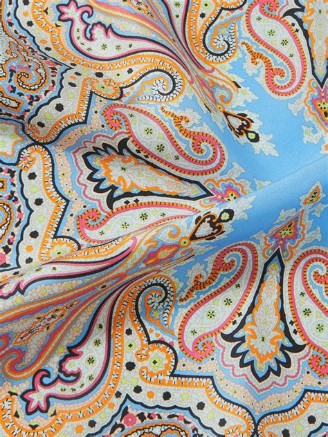 Etro Paisley Print Silk Twill Pocket Square Etro
