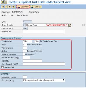 SAP PM Create Task List For Equipment In SAP SAP PM Create Task List For Equipment In SAP