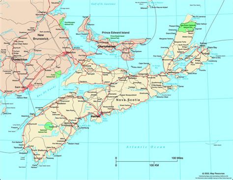 Nova Scotia Canada Political Wall Map