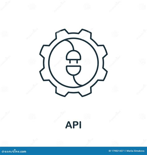 api icon from fintech collection simple line api icon for templates web design and