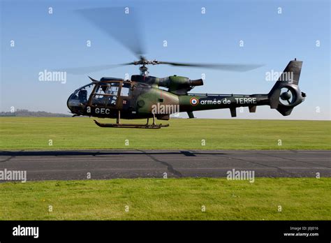 French Army Aerospatiale Gazelle Sa341 Helicopter Seen Here At The