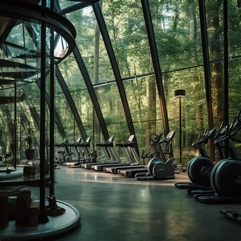 Premium Photo A Gym With A Large Window That Says Quot Gym Quot