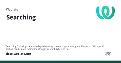 Searching Weblate Documentation