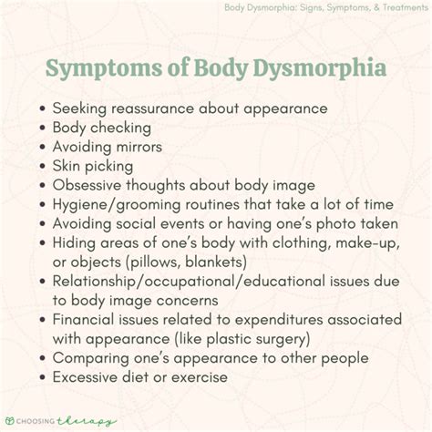 Body Dysmorphia Signs Symptoms And Treatments