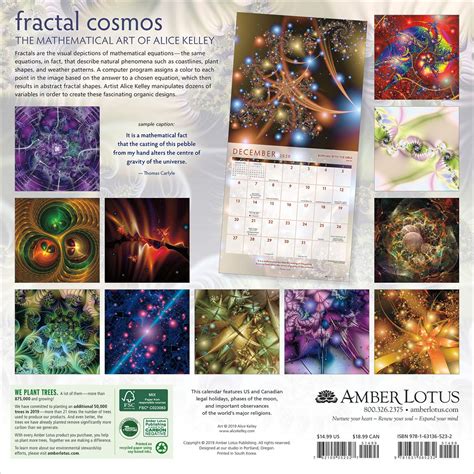 Fractal Cosmos 2020 Wall Calendar The Mathematical Art Of Alice Kelley