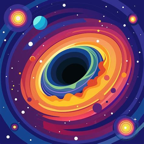 Premium Vector Cosmic Black Hole Vector Graphics Illustration Eps