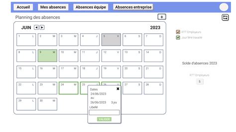 Création d une demande RTT employeur administrateur Issue 9