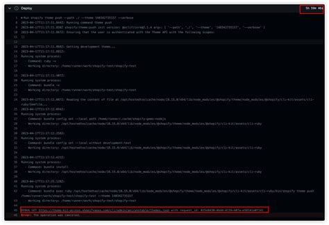 Bug Use Github Workflow Shopify Theme Push Alaways Timeout Issue
