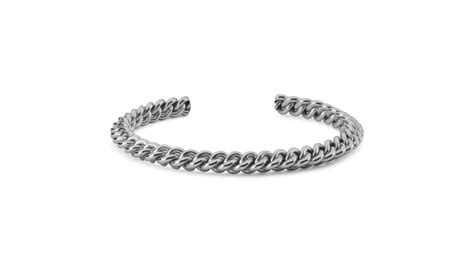 Silver Tone Chain Link Cuff Bracelet In Stock Fort Tempus