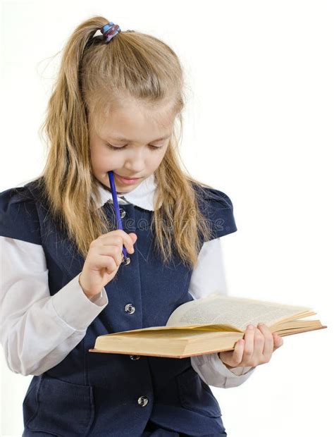 The Girl Reads The Book Stock Image Image Of School 49832905