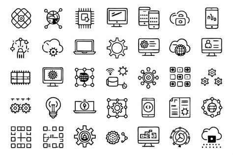 Premium Vector Ui It Technology Icon Collection Vector Illustration