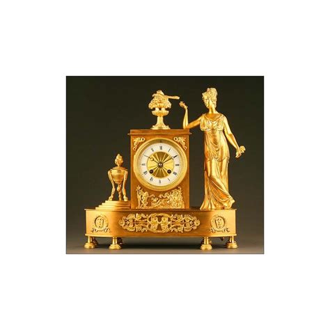 Mantel Clock Gilt Bronze France Circa 1875