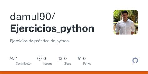 Github Damul Ejercicios Python Ejercicios De Pr Ctica De Python
