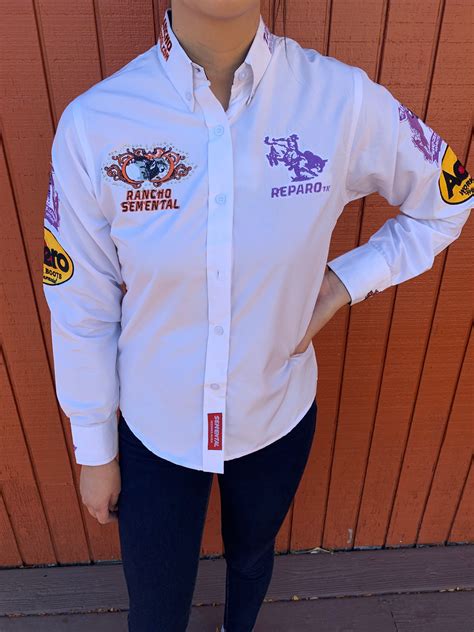 Rancho Semental Womens White Long Sleeve Reparo Shirt — El Coronel