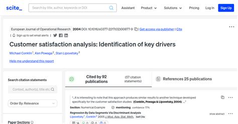 Customer Satisfaction Analysis Identification Of Key Drivers [scite
