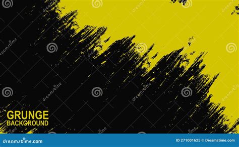 Abstract Black Yellow Grunge Texture Background Design Stock Vector