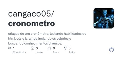 Github Cangaco Cronometro Cria Ao De Um Cron Metro Testando