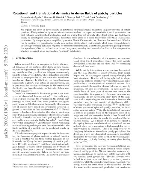 Pdf Rotational And Translational Dynamics In Dense Fluids Of Patchy