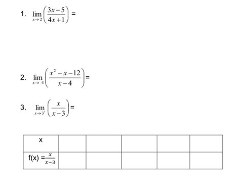 solved find each of the following limits if a limit does