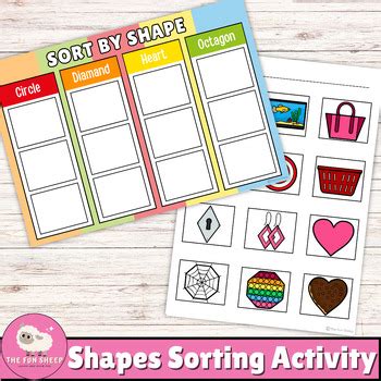 Shapes Sorting Activity 2d Shape Matching Worksheets Sort By Shape Activities