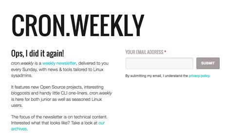 Introducing Cronweekly A New Weekly Newsletter For Linux Sysadmins