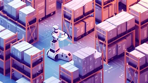 Robots In The Warehouse Artificial Intelligence Supply Chain Future Data Tech Abstract