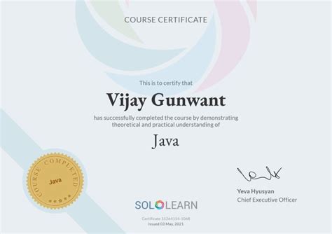 Java Coursecompletion Vijay Gunwant