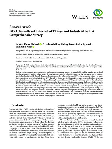 Pdf Blockchain Based Internet Of Things And Industrial Iot A