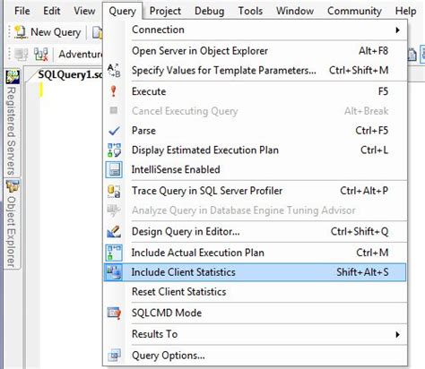 SQL SERVER SQL Server Management Studio And Client Statistics SQL Authority With Pinal Dave