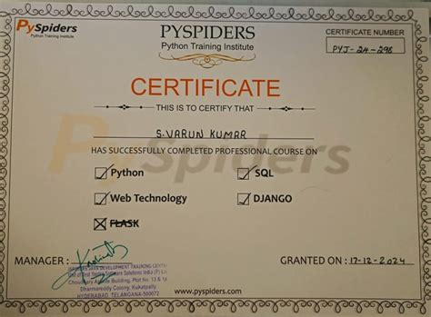 Python Sql Django Webdevelopment Certification Learning Careergrowth S Varun Kumar