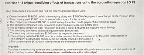 Solved Exercise 1−15 Algo Identifying Effects Of