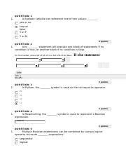 COSC Quiz Docx QUESTION A Boolean Variable Can Reference One Of Two Values Yes
