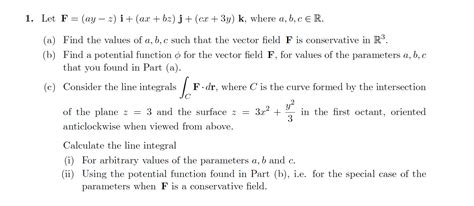 Solved Let F Ayz I Ax Bz J Cx Y K Where A B CR A Chegg Com