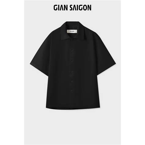 Gian Saigon Áo Sơ Mi Tay Ngắn Nam Chất Liệu Linen Linen Short