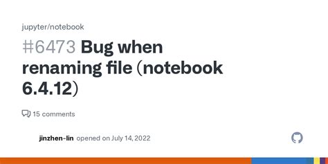 Bug When Renaming File Notebook 6412 · Issue 6473 · Jupyternotebook · Github