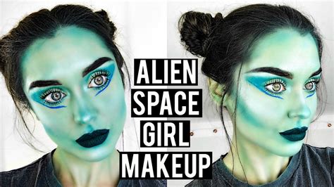 Alien Space Girl Halloween Makeup Tutorial Cute And Easy