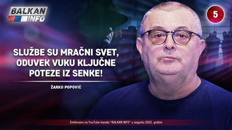 INTERVJU Žarko Popović Službe su mračni svet oduvek vuku ključne