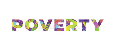 Poverty Concept Retro Colorful Word Art Illustration Stock Vector