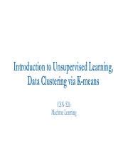 Unsupervised Learning K Means Clustering Data Clustering Pdf