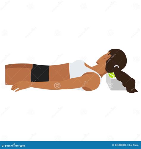 Mujer Haciendo Masaje De Cuello Con Ejercicio De Bola Stock De