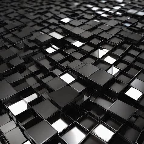 Premium Photo Stack Of Square Black Cells With Shiny Edges