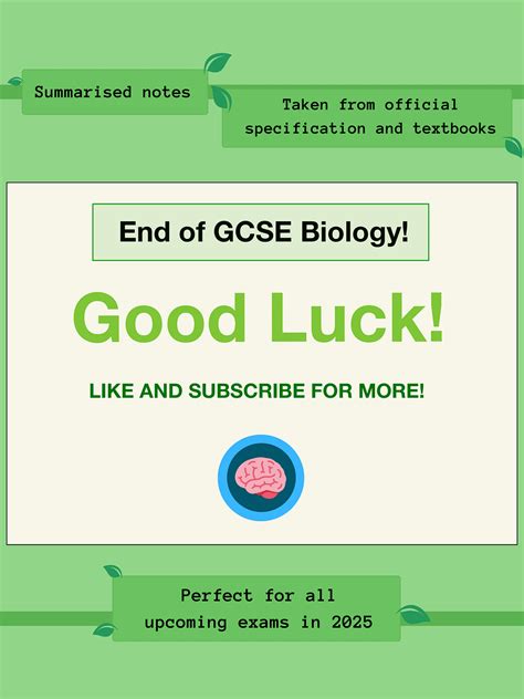 The Whole Of Aqa Gcse Biology Revision Notes 50 Pages Revision Made Easy Brainstorm