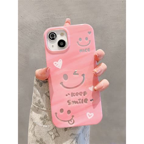 適用於 蘋果 Iphone 15 14 11 13 12 Pro Max 保護套 手機殼 英文笑臉13簡約ins風12網 蝦皮購物