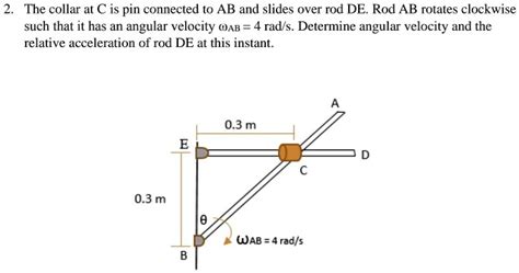 The Collar At C Is Pin Connected To Ab And Slides Over Rod De Rod Ab