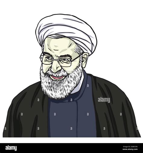 Hassan Rouhani Vector Portrait Drawing Cartoon Caricature Illustration Stock Vector Image And Art