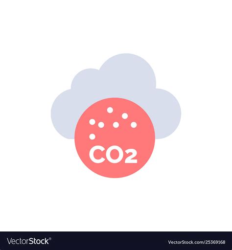 Air Carbone Dioxide Co2 Pollution Flat Color Icon Vector Image