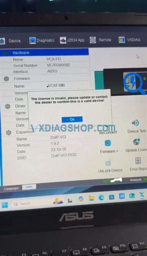 Vxdiag Vcx Fd Firmware Update Failed Using Correct Vx Manager